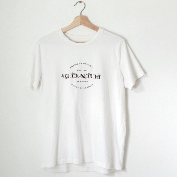 Coach | Tops | Coach Embroidered Floral Tee Shirt | Poshmark